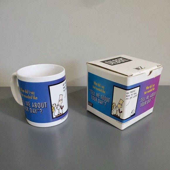 Kitchen | Dilbert Tell Me About Your Day Ceramic Mug With Box | Poshmark